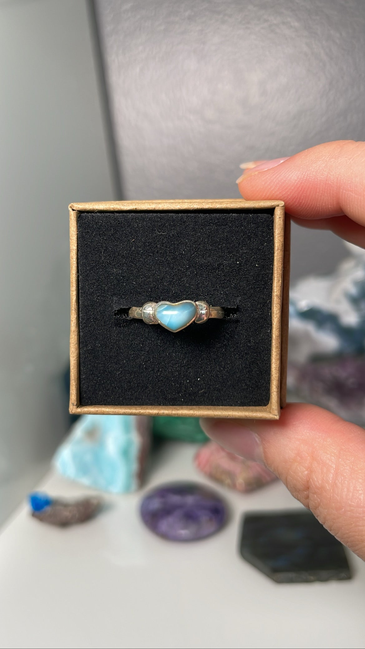 Larimar Heart Ring – Eleven Entities